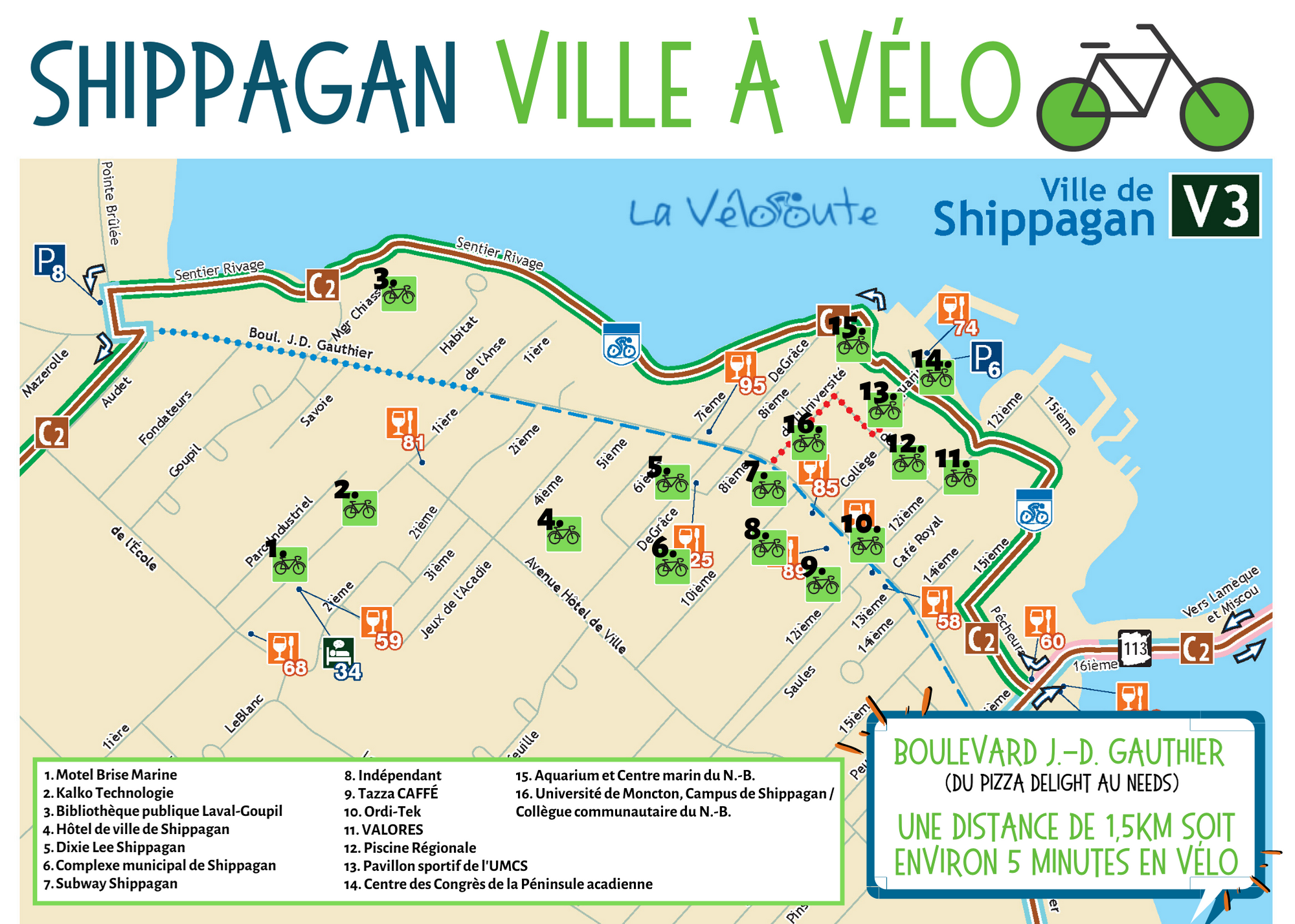 Cartes routières et touristiques – Municipalité de Shippagan