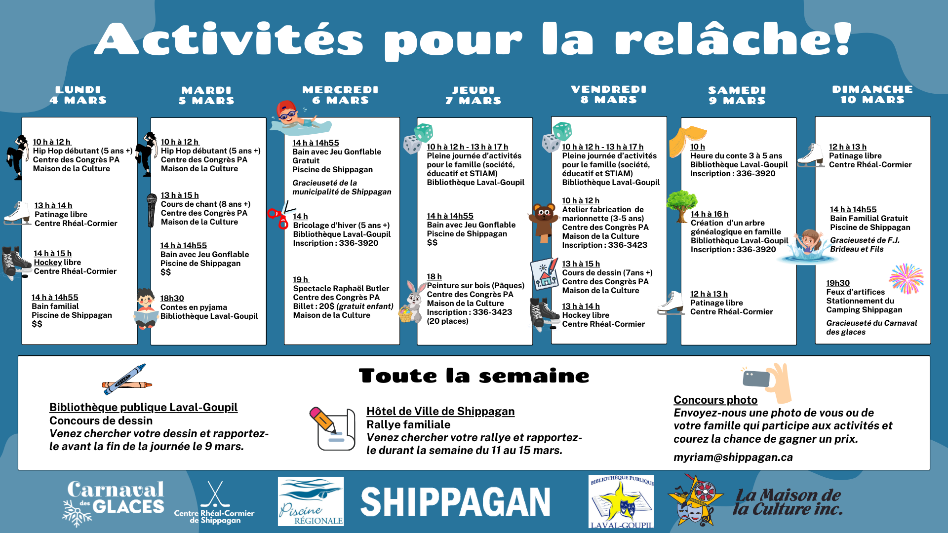 Activités pour la relâche! – Municipalité de Shippagan
